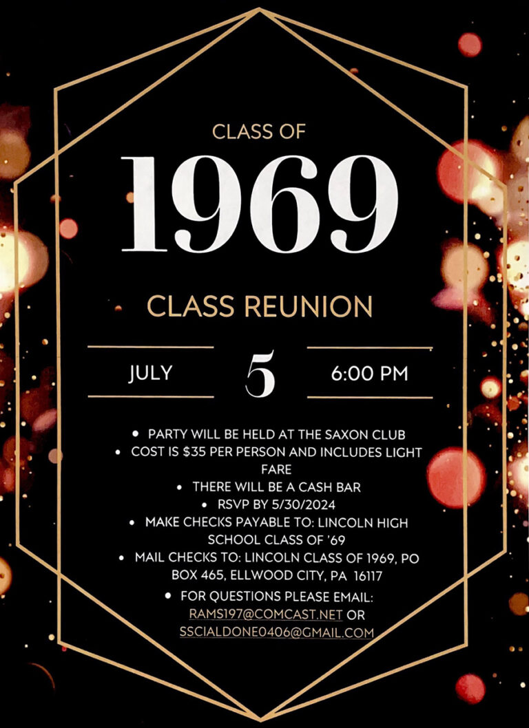 LHS Class of 1969 To Hold Its 55-Year Reunion On July 5th – Ellwood ...